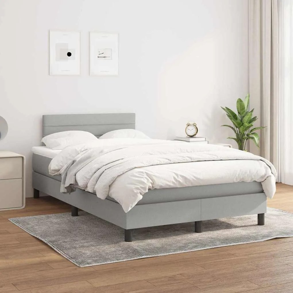 Box spring postel s matrací světle šedá 120x190 cm textil 3269730