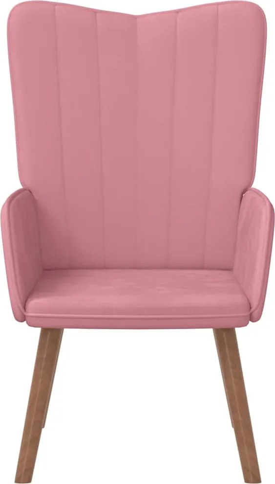 Relaxační křeslo růžové samet 327659
