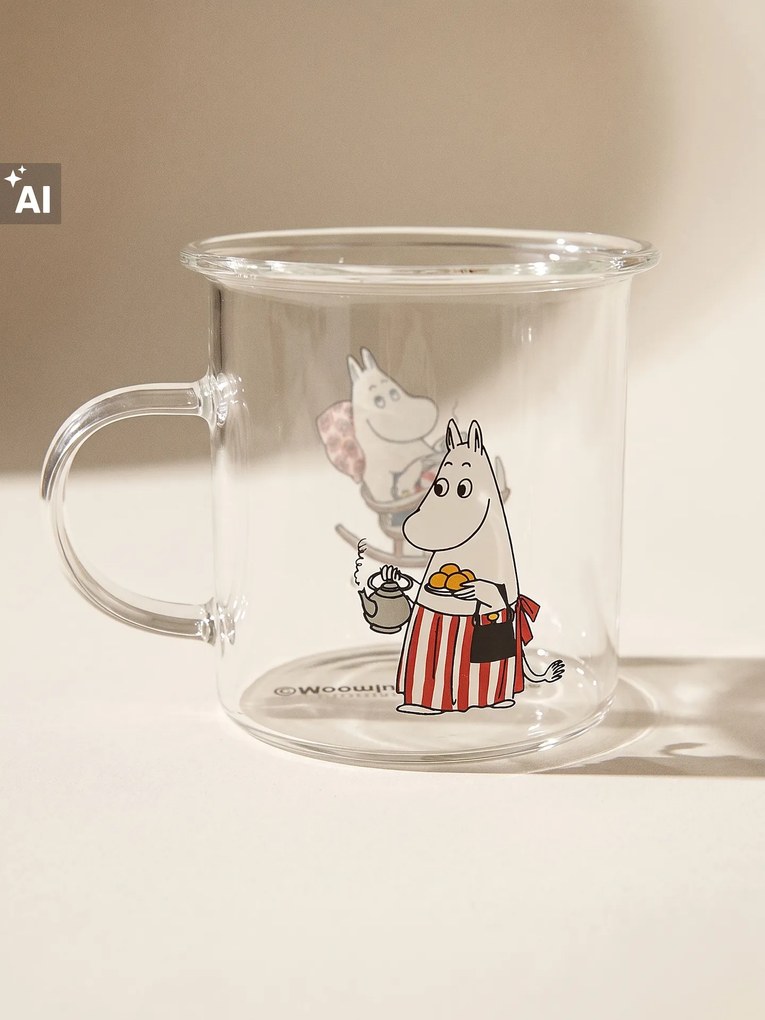 Sinsay - Skleněný hrnek s uchem The Moomins - vícebarevná