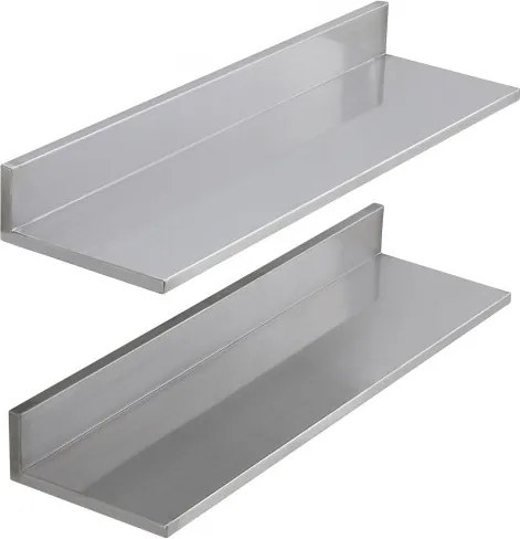 21,8 × 76,2 cm police z nerezové oceli, nástěnná plovoucí police s backsplash