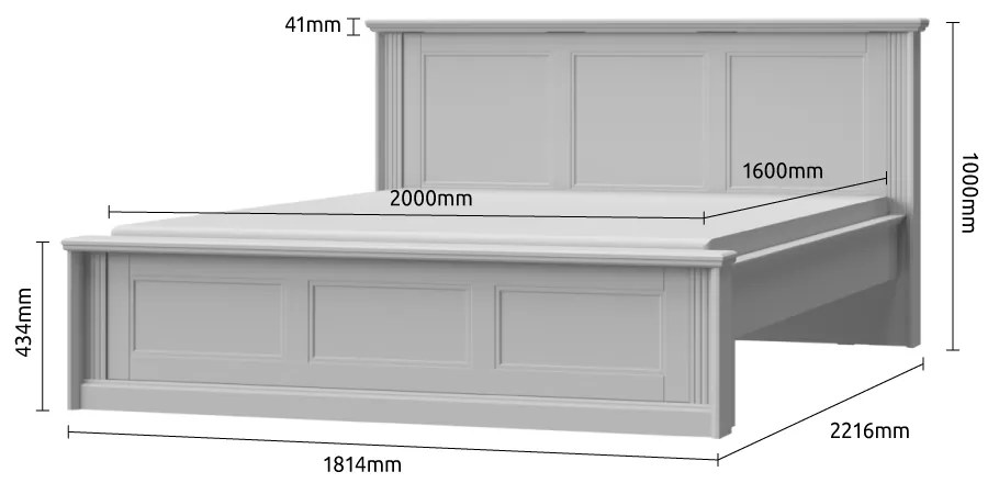 Postel TARA - KR180-TA grafit/ořech pacific