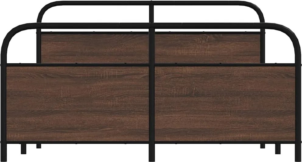 Kovový rám postele bez matrace hnědý dub 150 x 200 cm 3318663