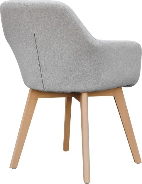 Designové křeslo, světlešedá/ buk, CLORIN NEW