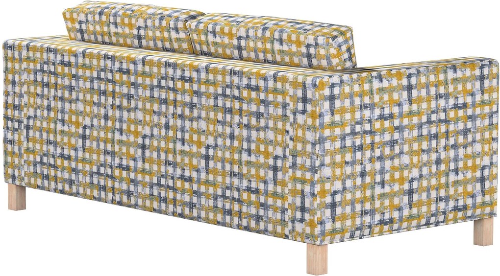 Potah na pohovku IKEA Karlanda rozkládací, krátký barva modrá látka pletený vzor, vzorované