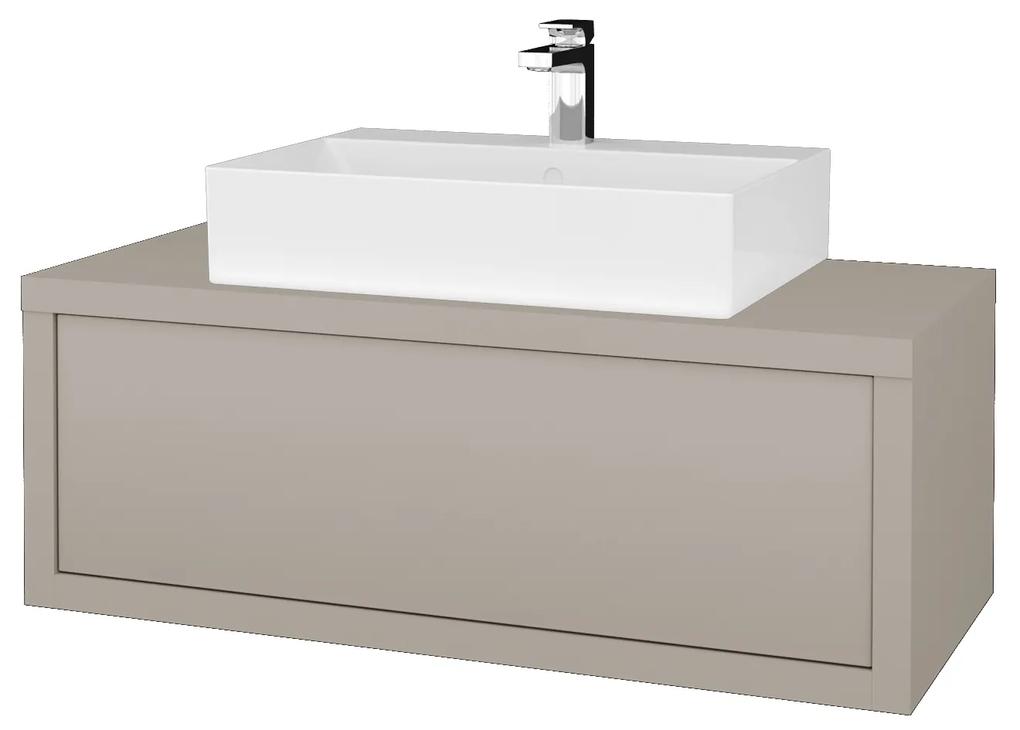 Dřevojas Koupelnová skříň STORM SZZ 100 (umyvadlo Kube) Varianta: M01 Bílá mat / M01 Bílá mat