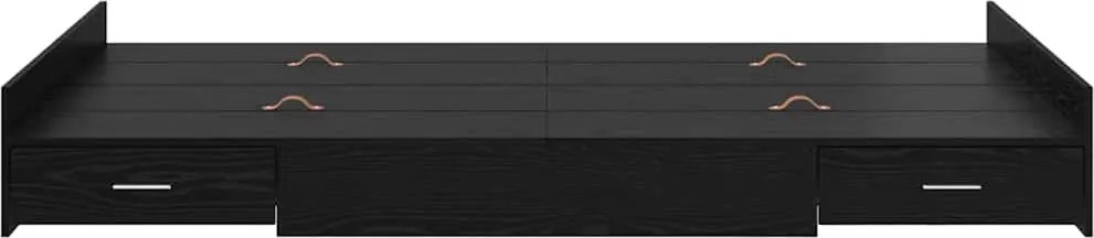 Rám postele s úložným prostorem s čelo Černý dub 120 x 200 cm 3335302