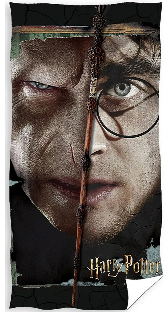 Carbotex Dětská plážová osuška HARRY POTTER DVOJÍ TVÁŘ, béžová, froté, 70x140cm