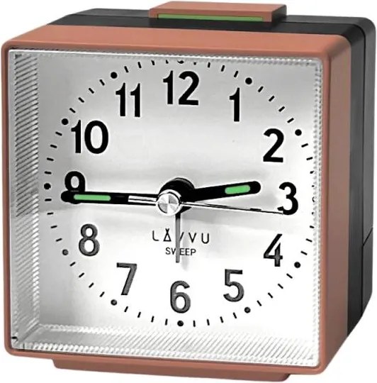 LAVVU Hnědý budík SWEEP s plynulým chodem - 3 ROKY ZÁRUKA! LAS3062