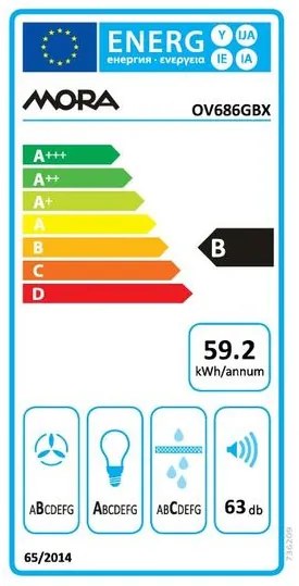 Mora OV686GBX Komínový odsavač par