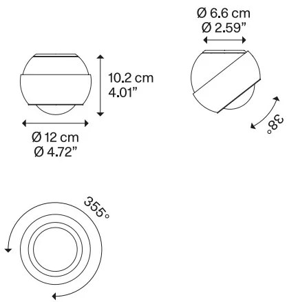 Lodes Spider, bílé stropní svítidlo se směrováním světla, 10W LED 2700K stmívatelné, prům. 12cm