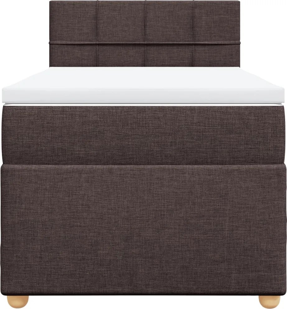 Box spring postel s matrací tmavě hnědá 90x200 cm textil 3286566