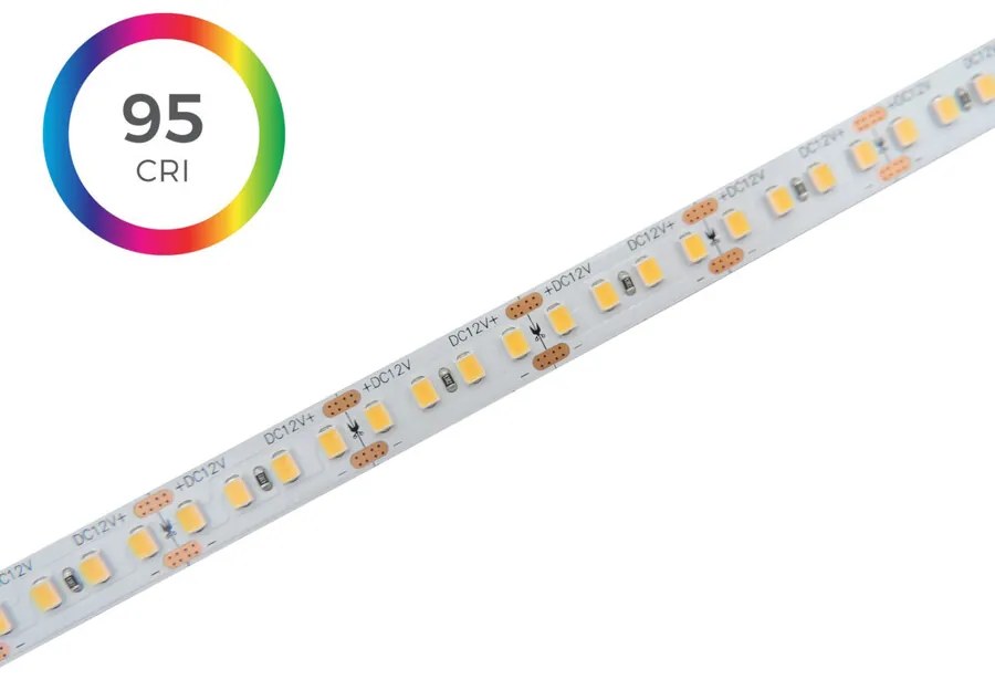 LED pásek CRI>95, 12W, 1500Lm/m, PROFI, 12V, IP20, 160LED/m Barva světla: Teplá bílá, 3000K