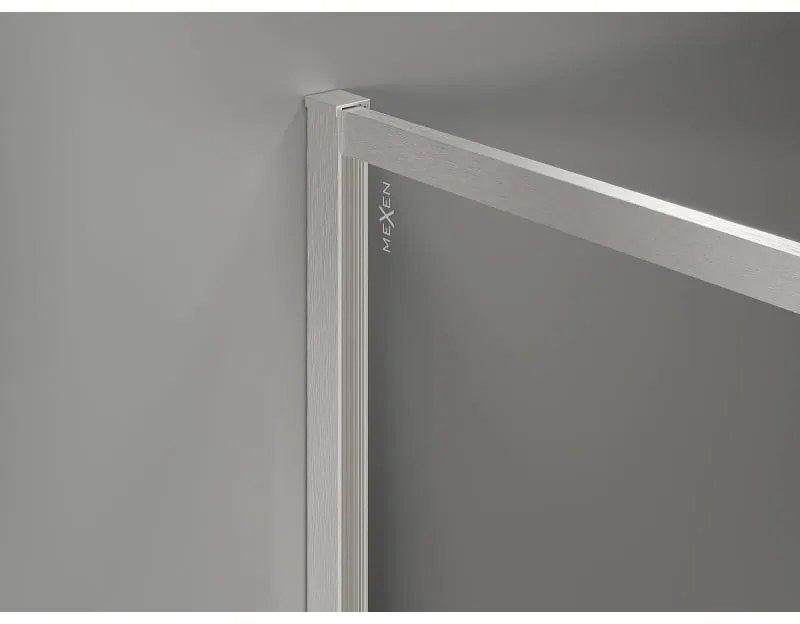 Mexen Kioto-F, sprchová zástěna s rámem 100 x 202 cm, 8 mm čiré sklo, ocelový profil, 800-100-104-97-00