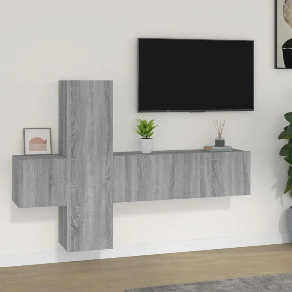 vidaXL 3dílný set TV skříněk kompozitní dřevo [3120229] Barva: šedá sonoma