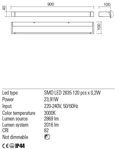 Redo Nástěnná LED lampa Flipper, d: 90cm