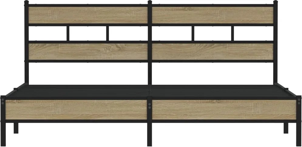 Kovový rám postele bez matrace dub sonoma 183 x 213 cm 3308496