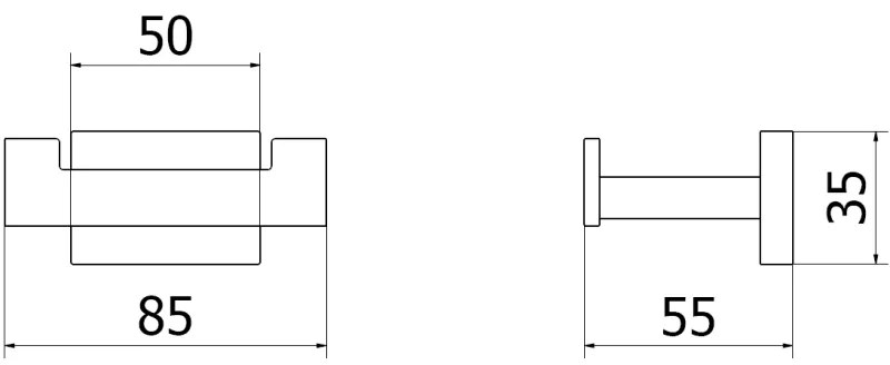 Mexen Arno, dvojitý háček na ručník, grafitová, 7020735-66