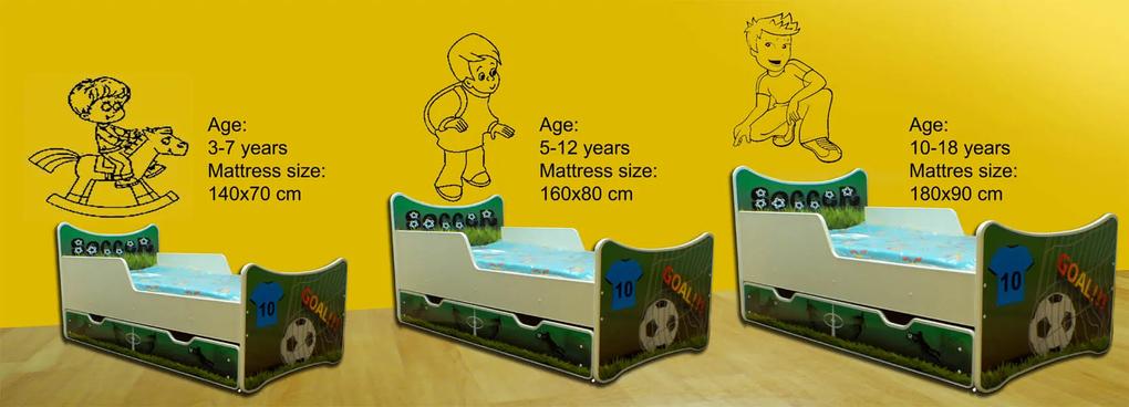 Plastiko Dětská postel se šuplíky Fotbal - 1 - 160x80