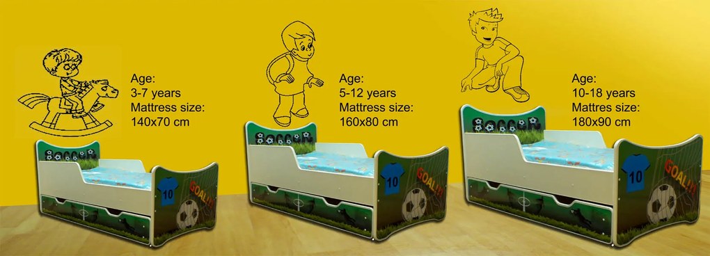 Plastiko Dětská postel se šuplíky Fotbal - 1 - 180x90