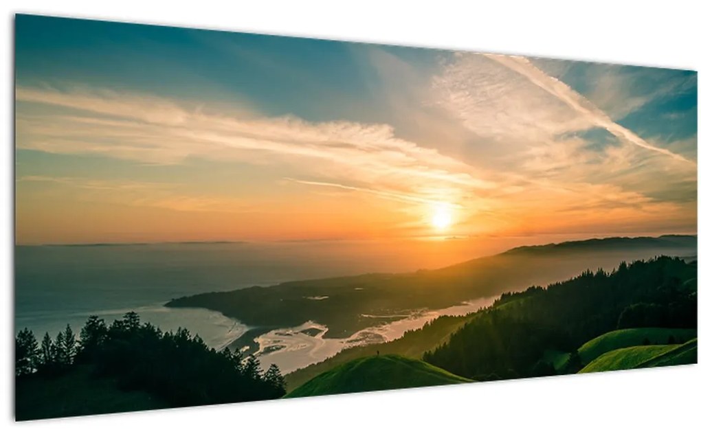 Obraz východu slunce nad mořem (100x40 cm), 40 dalších rozměrů