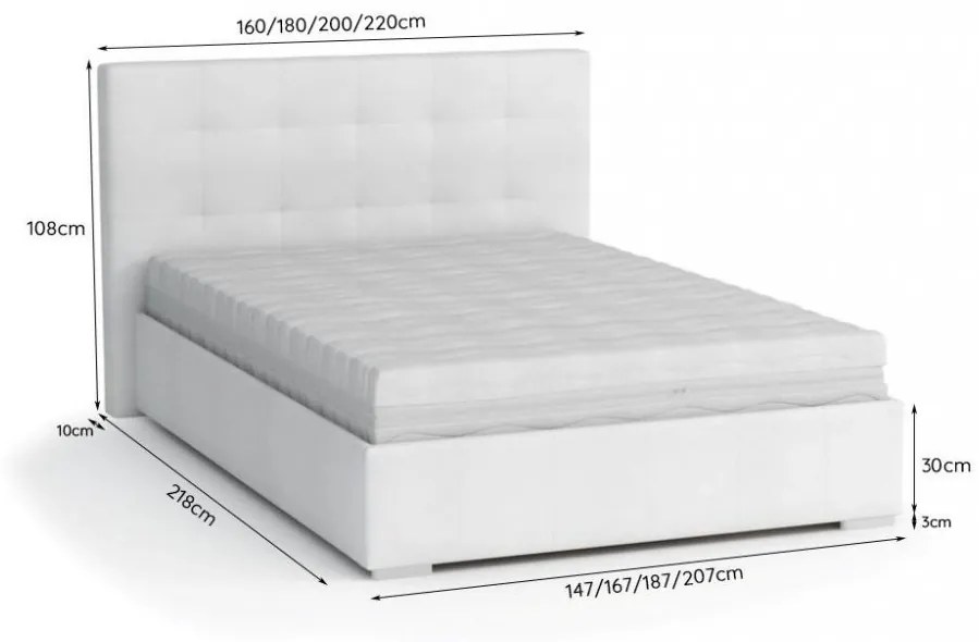 Moderní čalouněná postel KORSIKA 180x200 cm Solid 1