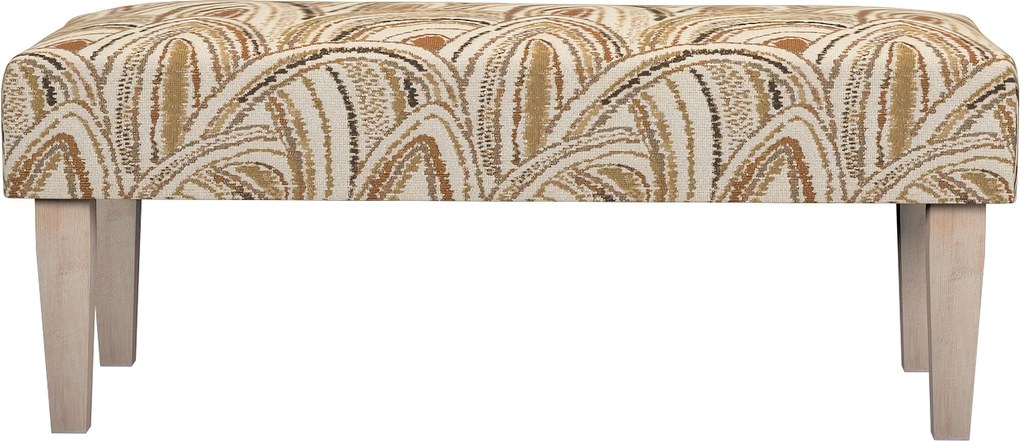 Dlouhá lavička 100x40cm barva béžová látka pletený vzor, vzorované