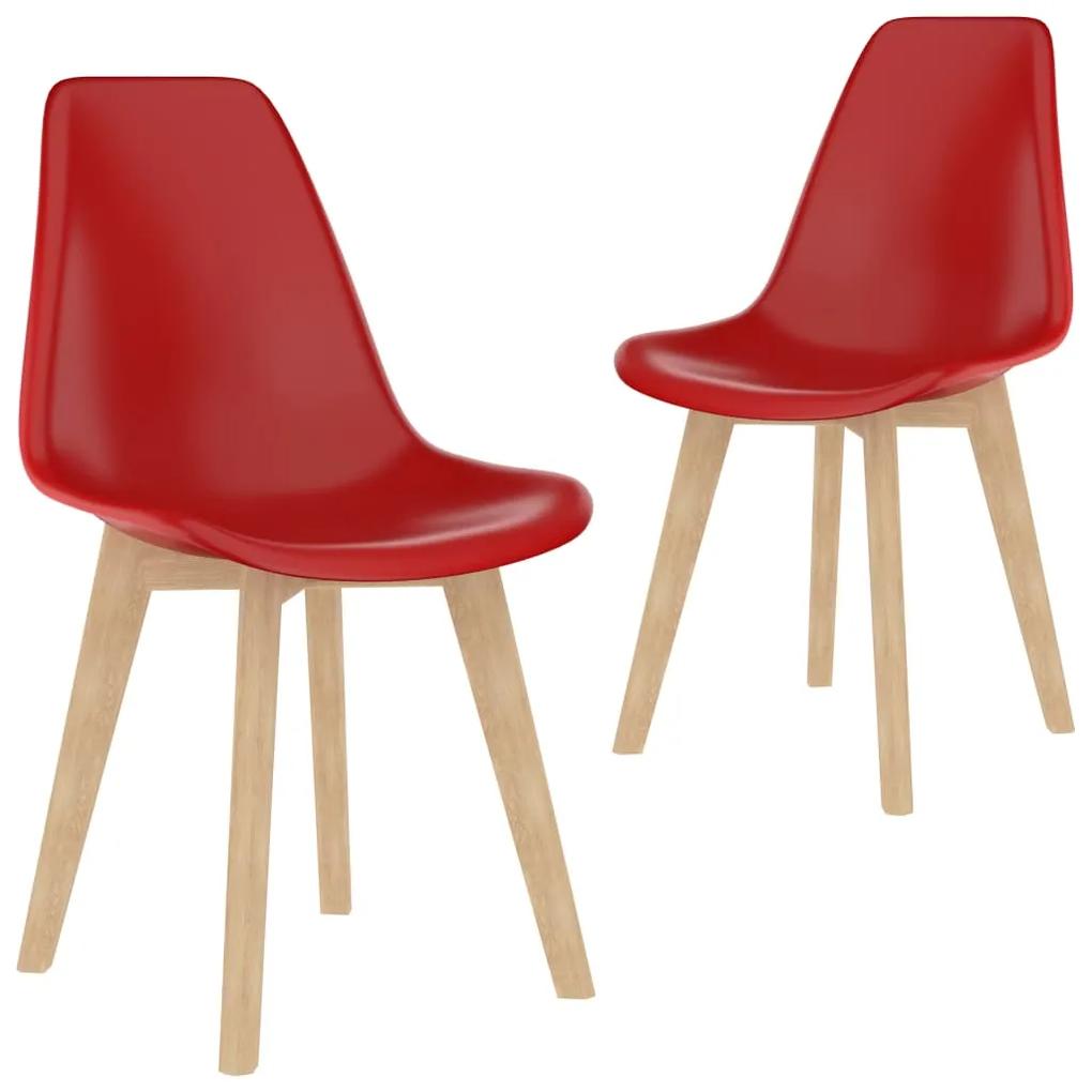 289119 vidaXL Jídelní židle 2 ks červené plast