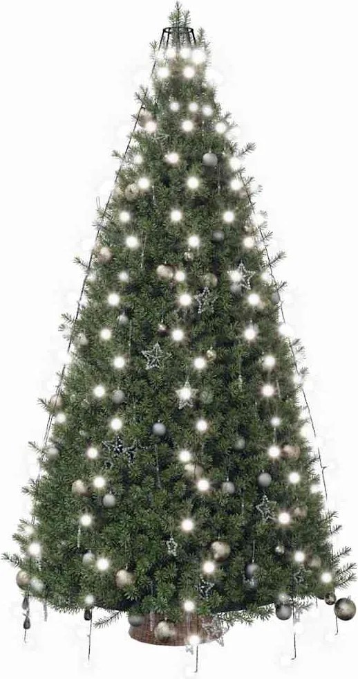 Světelná síť na vánoční stromek 210 studených bílých LED 210 cm 328879