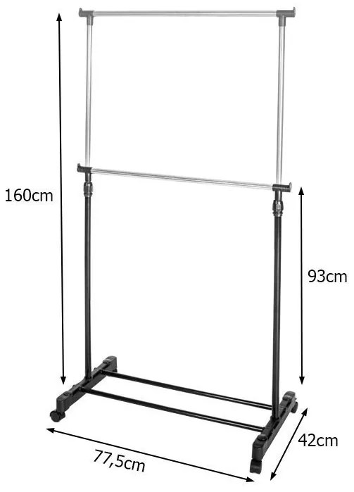 Verk Group Stojan na oděvy na kolečkách šatní stojan