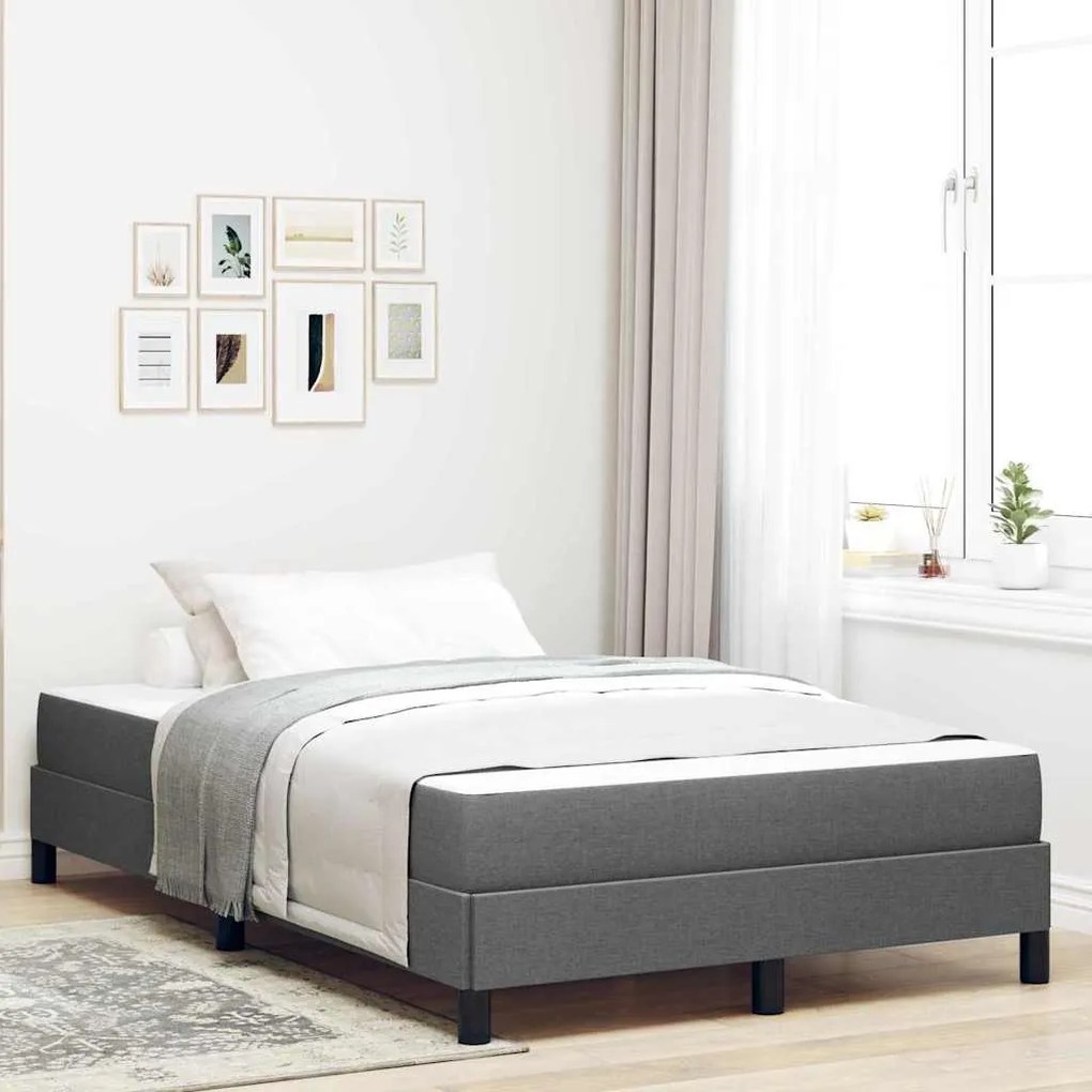 Postel s boxspringem Tmavě šedá 120 x 190 cm textil 3398473