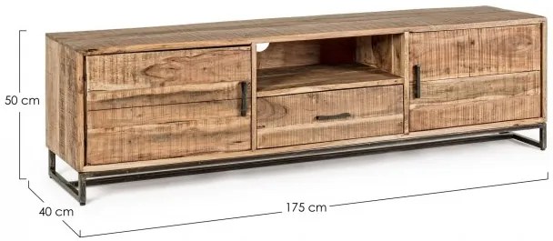 BIZZOTTO dřevěný TV stolek ELMER 50x175 cm 0746307