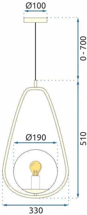 Toolight - Stropní svítidlo 1xE27 60W APP472-1CP, zlatá, OSW-00650