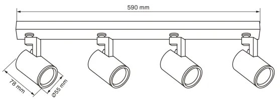 Bodové svítidlo LYNX 4xGU10/10W/230V černá