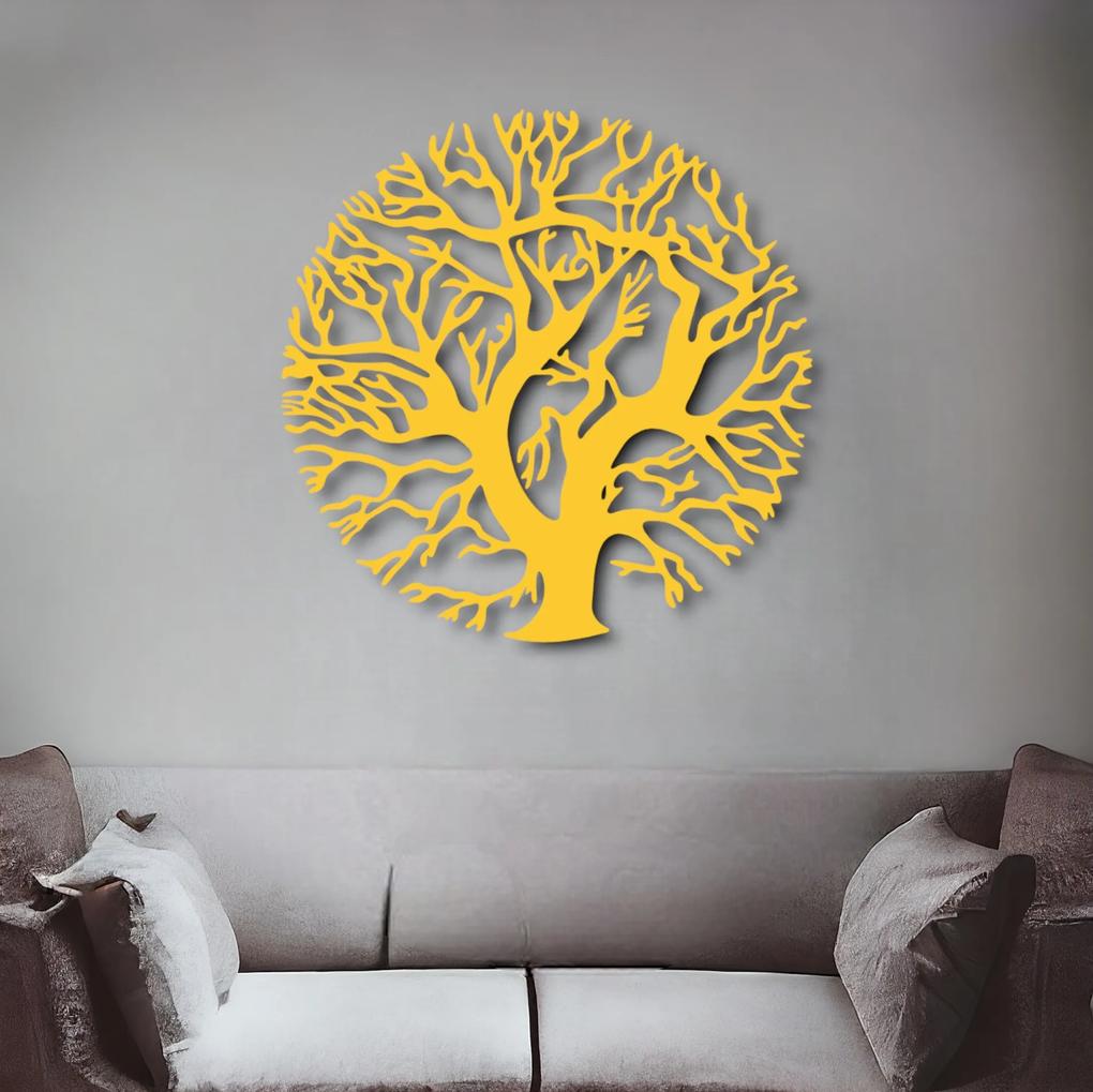 Strom života 3 - kovový obraz na zeď Velikost: 200cm, Barva: Yellow