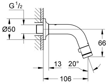 GROHE 20205000 - Nástěnný ventil UNIVERSAL 106 mm lesklý chrom