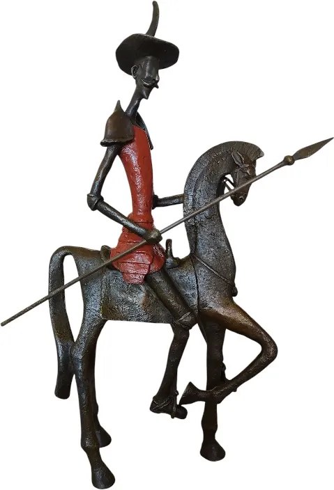 Don Quijote na koni – bronzová socha rytíře ve stylu Salvadora Dalího