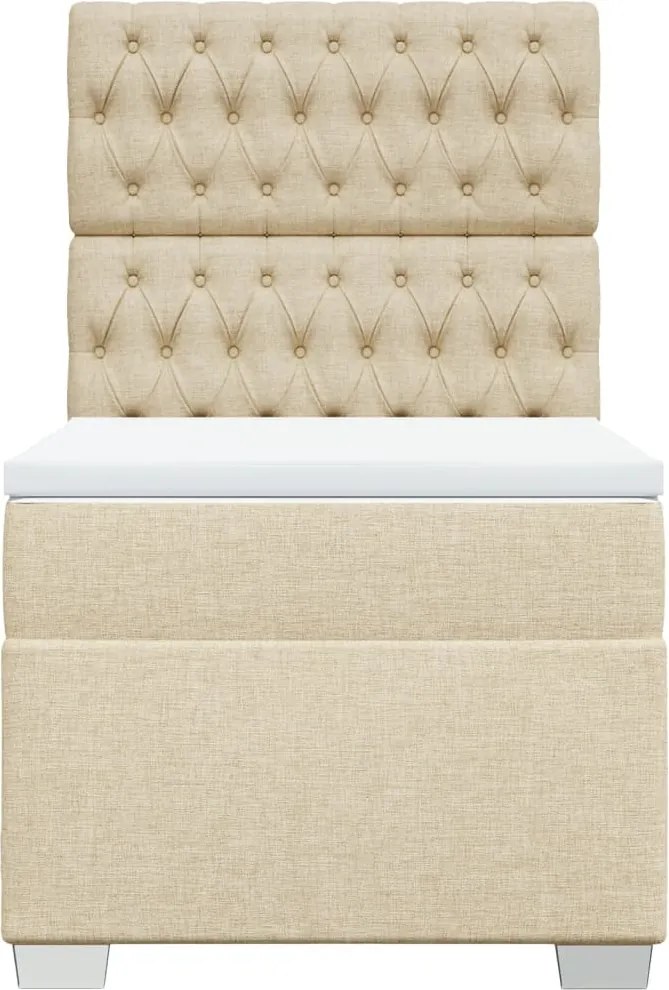 Box spring postel s matrací krémová 100 x 200 cm textil 3292711