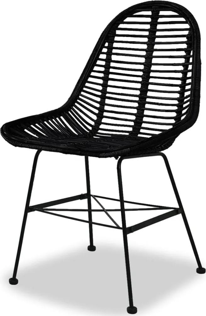vidaXL Jídelní židle 4 ks přírodní ratan [244572] Barva: Černá