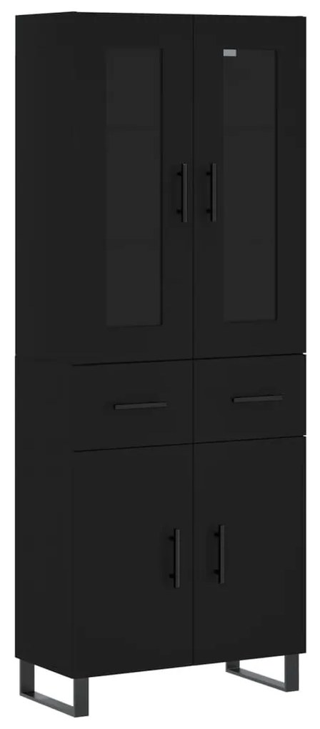 Skříň highboard černá 69,5 x 34 x 180 cm kompozitní dřevo - Default Title