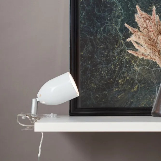 Brilliant G24801A05 Stolní lampa s klipem LEO GU10 bílá