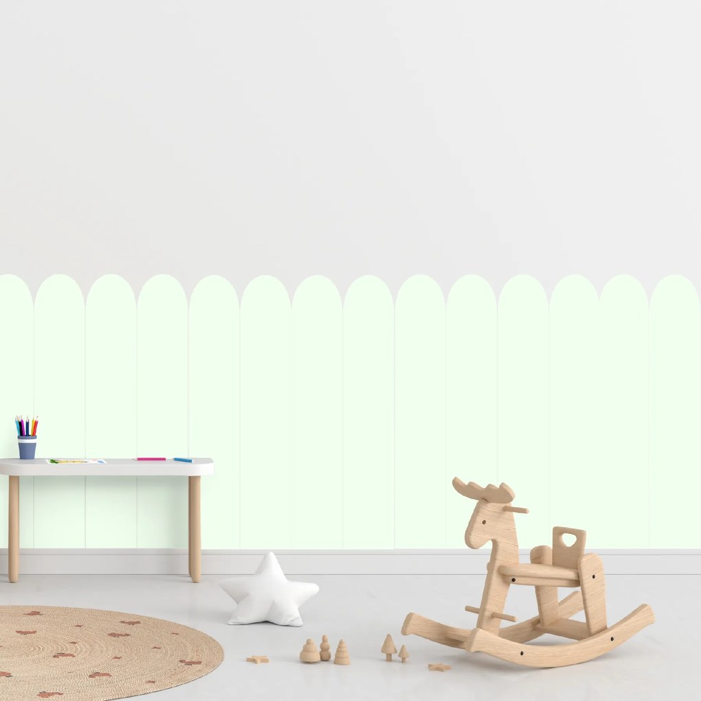 PIPPER. Textilní samolepící tapeta - Oblouk - Mátová barva Barva: Bledá, Velikost: 100cm