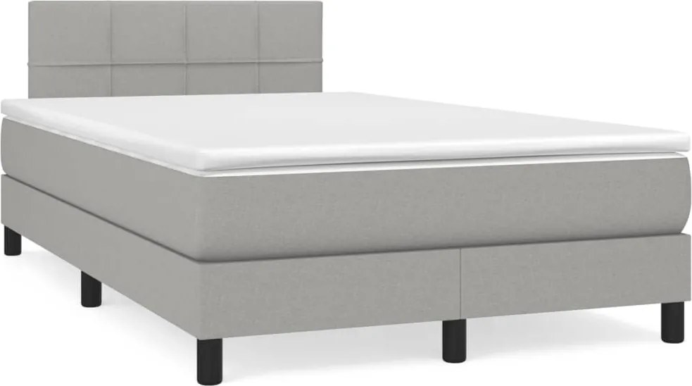 Box spring postel s matrací světle šedá 120 x 200 cm textil 3140041