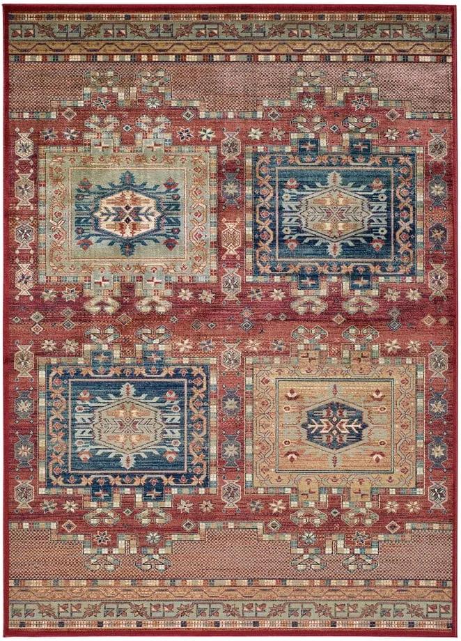 Červený koberec z viskózy Universal Ornament, 120 x 170 cm | BIANO