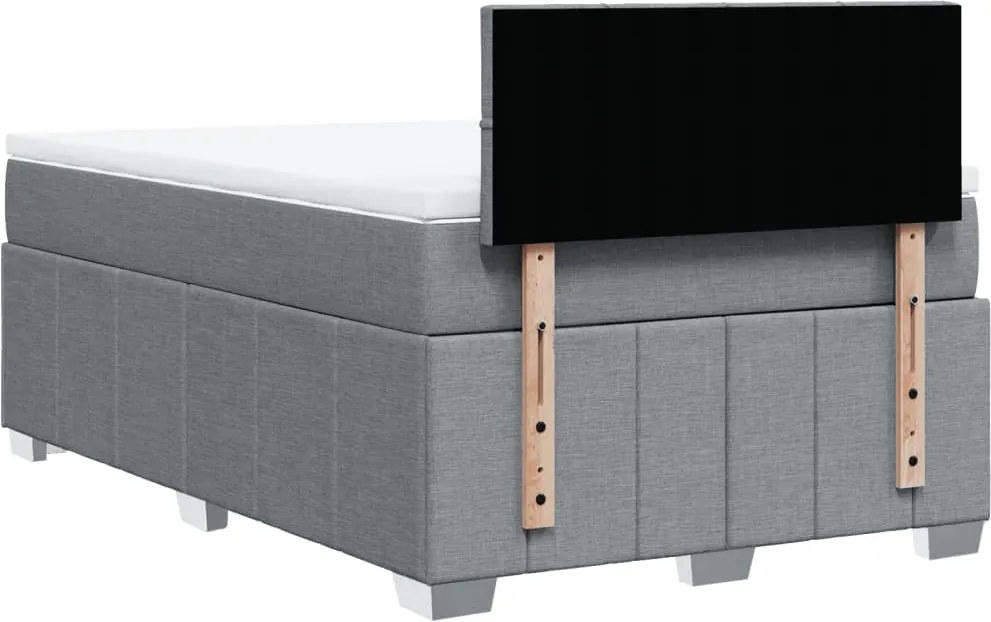 Box spring postel s matrací světle šedá 120x190 cm textil 3287007