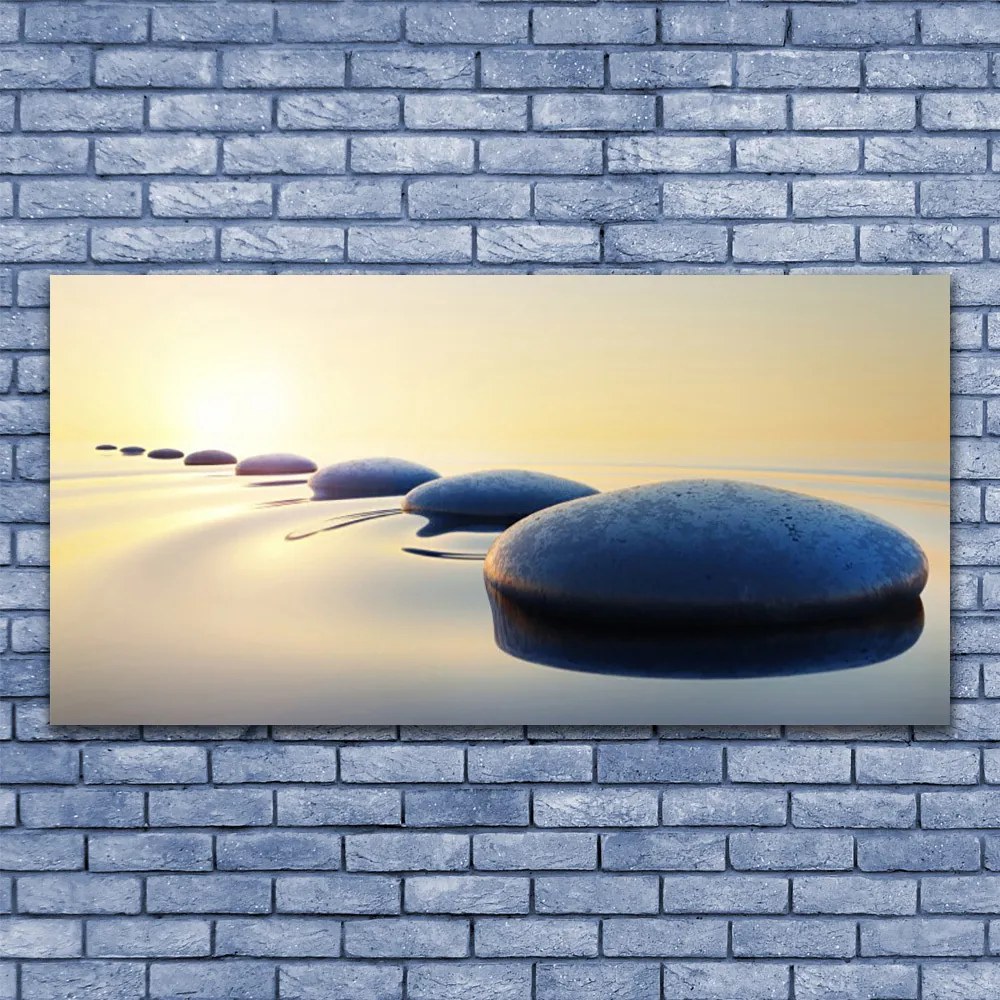 akrylový obraz Kameny ve Vodě Lázně 120x60 cm