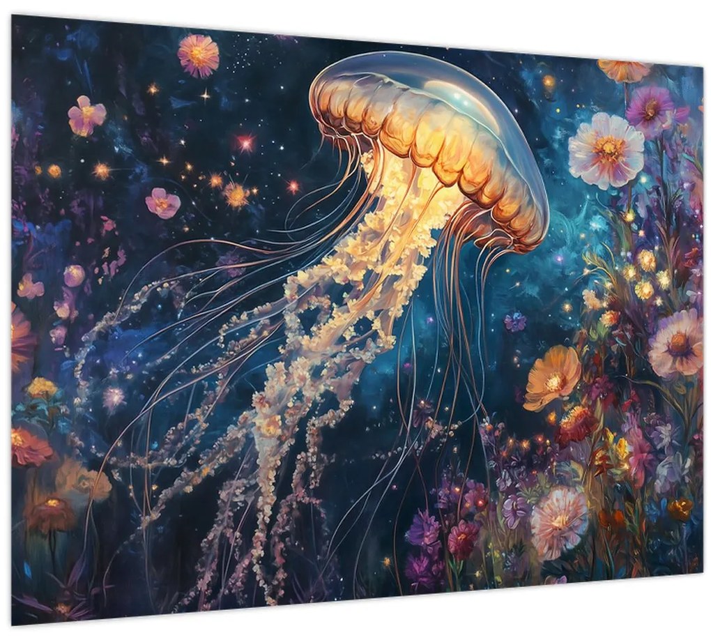 Skleněný obraz - Magická medúza (70x50 cm)