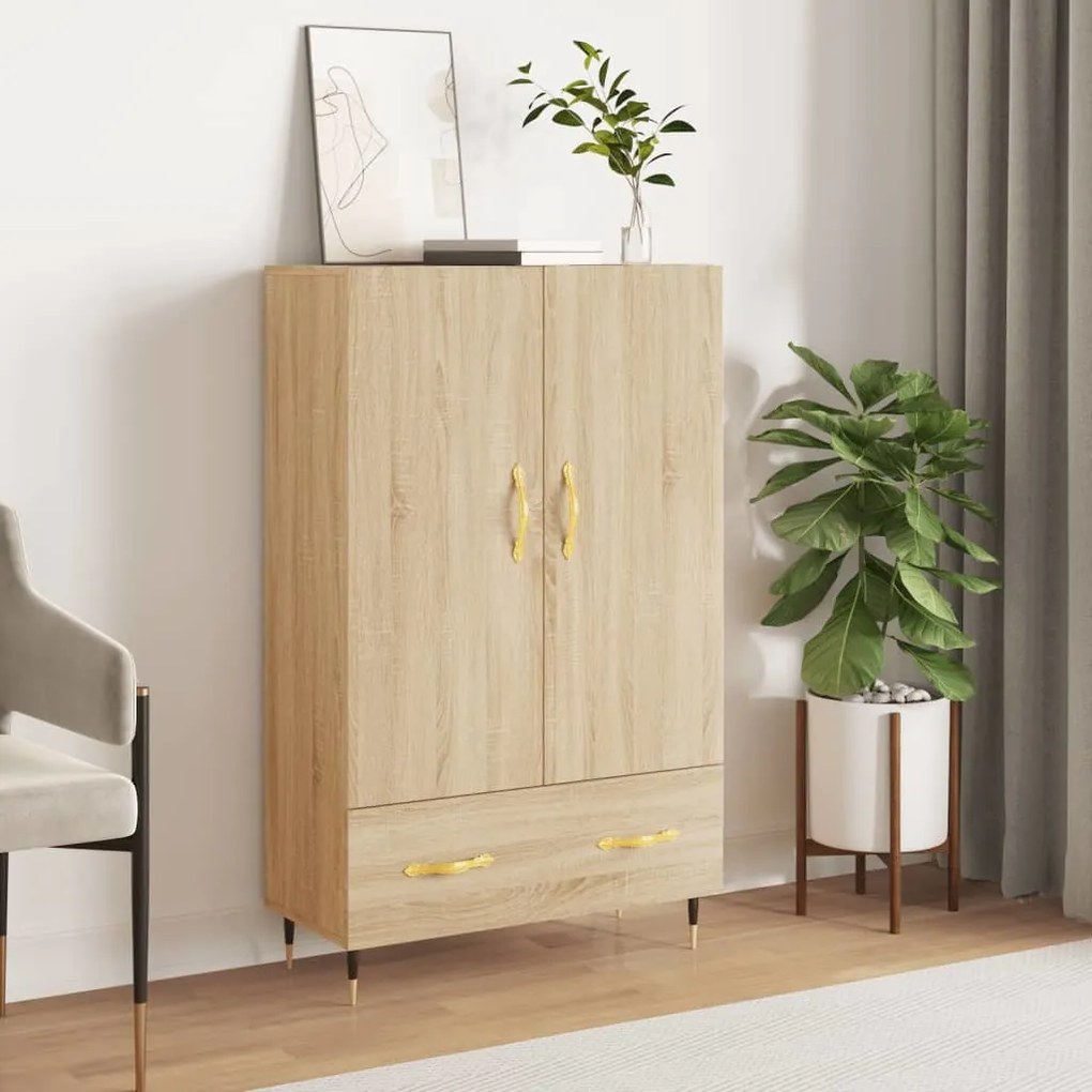 vidaXL Skříň highboard 69,5 x 31 x 115 cm kompozitní dřevo [828212] Barva: kouřový dub