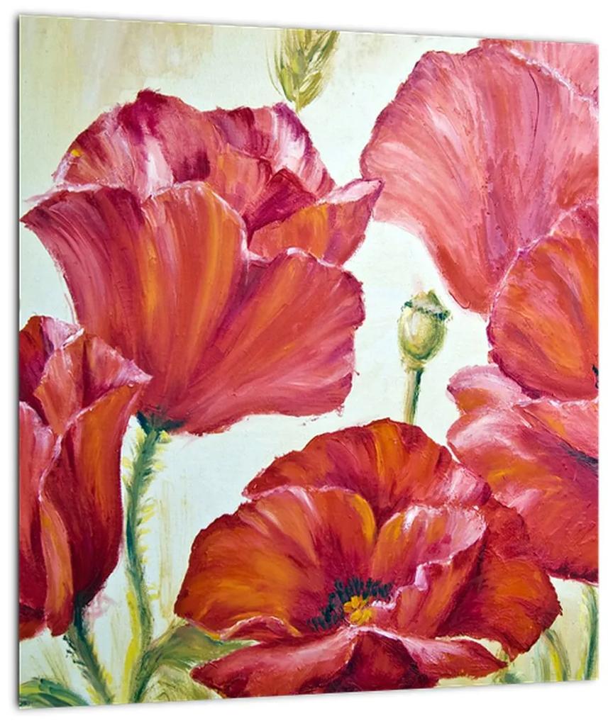 Obraz - Květy vlčích máků (30x30 cm)