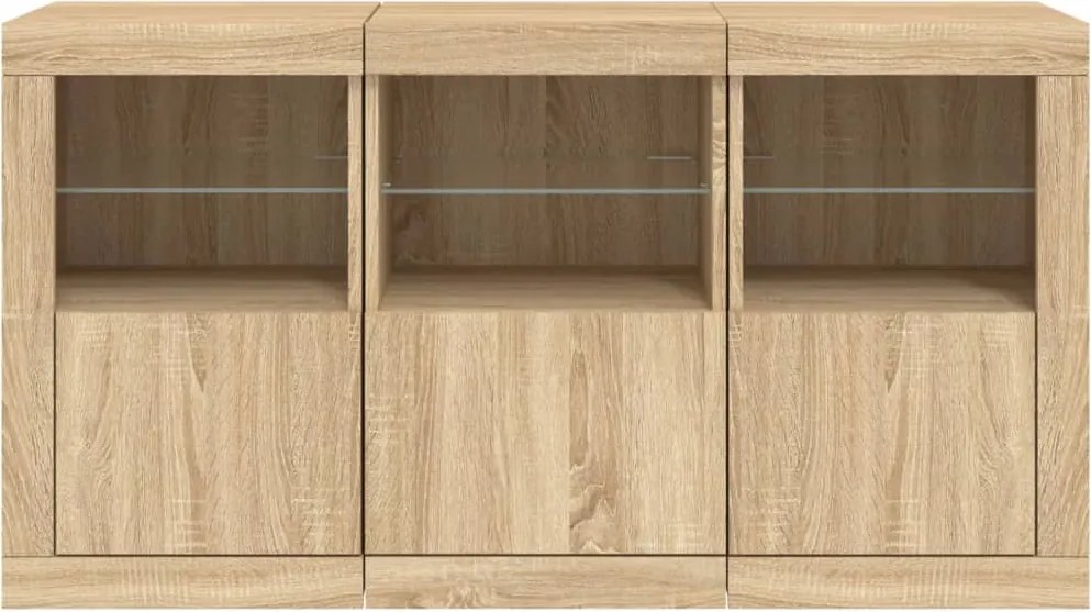 Příborník s LED osvětlením dub sonoma 123 x 37 x 67 cm 3209060