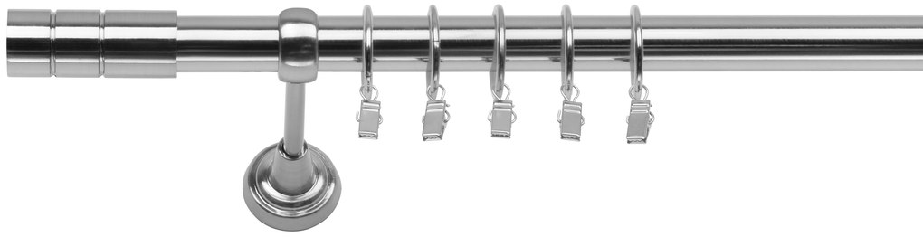 Jednořadá Garnýž Cylinder 25 mm ocelový efekt 120 cm